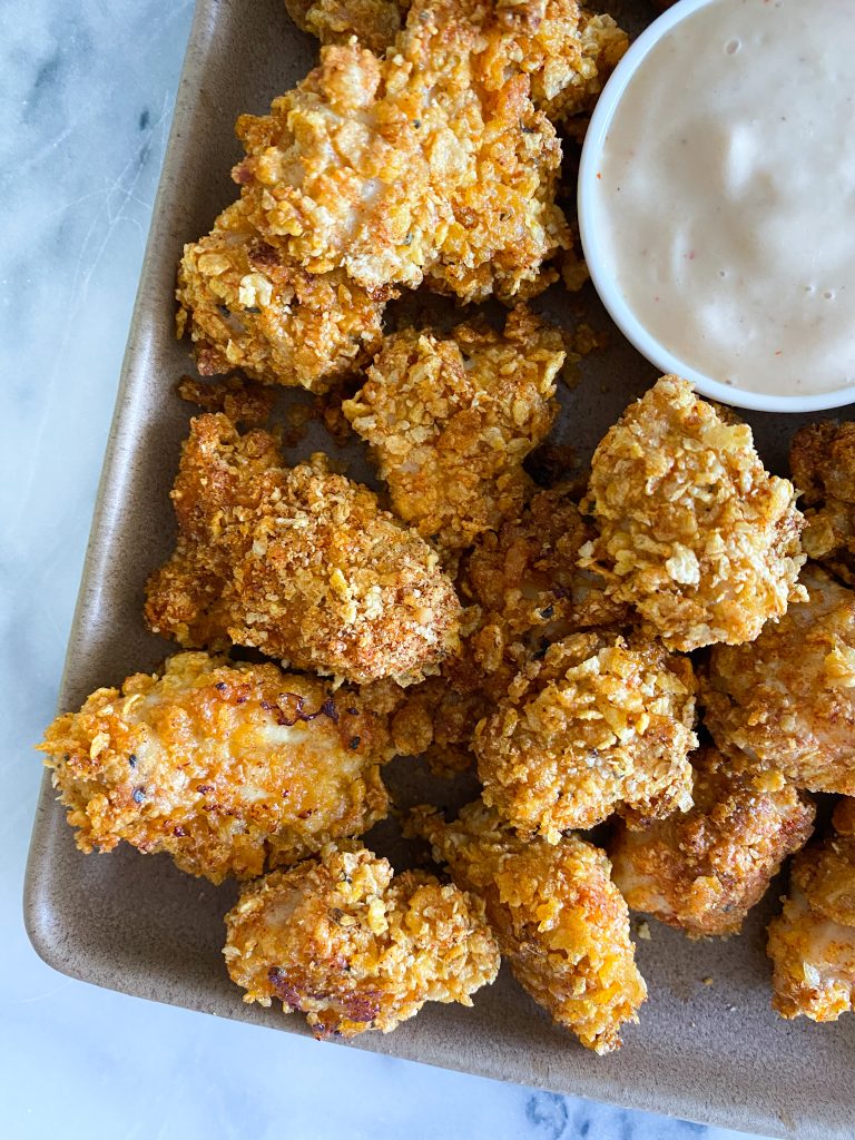 Baked Cornflake Crusted Chicken Nuggets - Winnie Kison