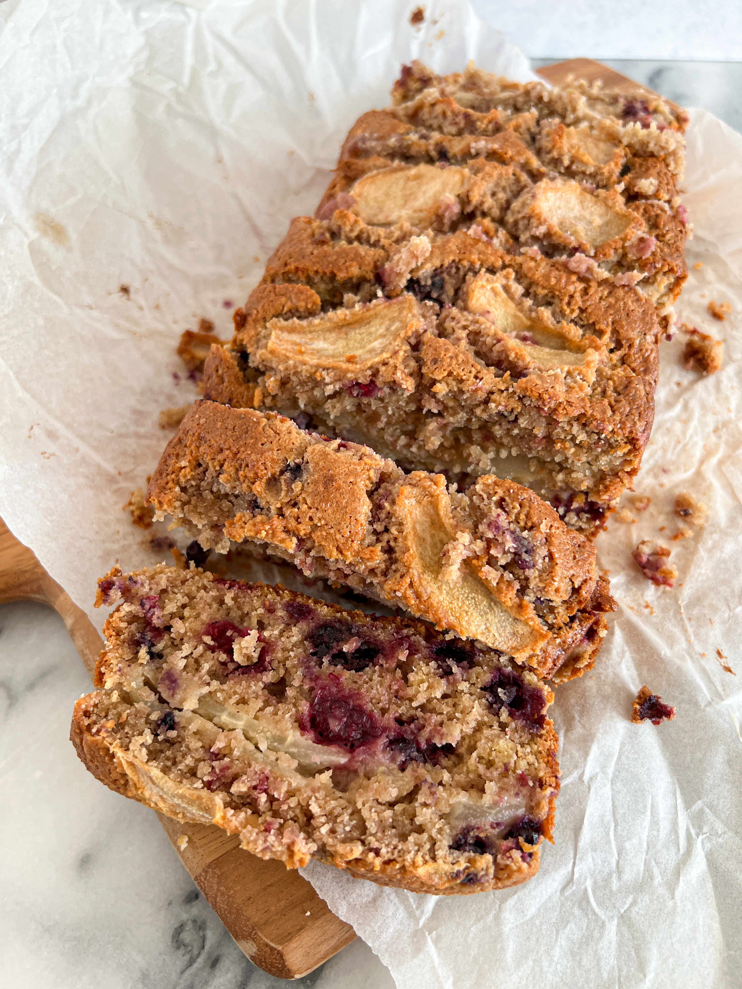 Baked Pear & Mixed Berry Cake Loaf - Winnie Kison