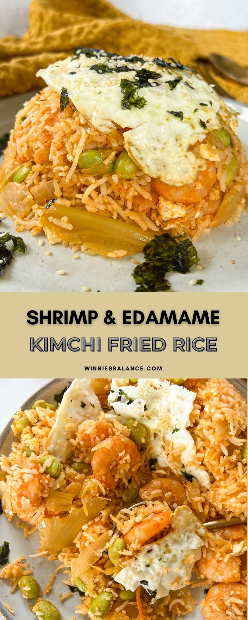Shrimp and Edamame Kimchi Fried Rice - Winnie Kison