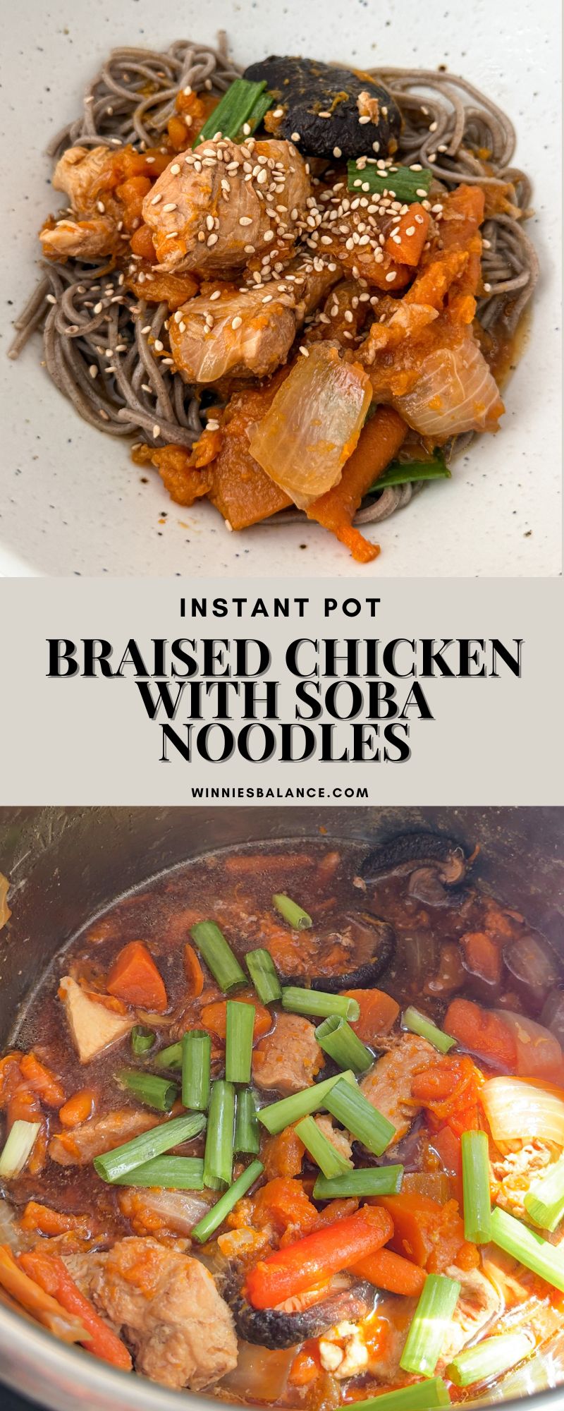 Instant Pot Asian Braised Chicken with Soba Noodles - Winnie Kison