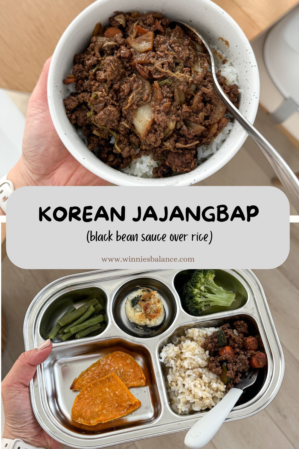 Jajangbap (Korean Black Bean Sauce Over Rice) - Winnie Kison