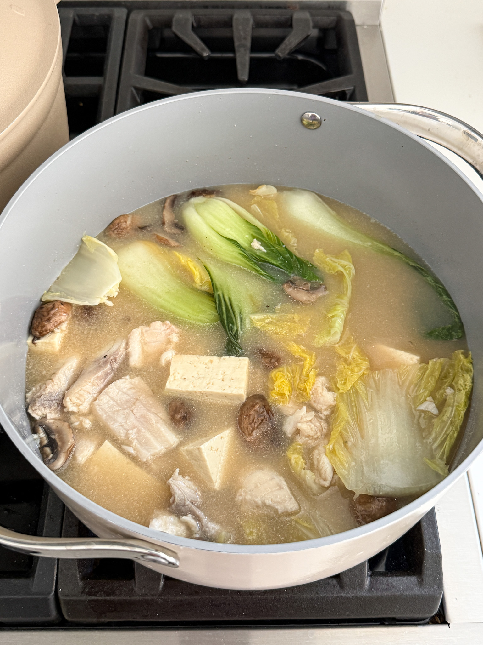 Easy Fish Tofu Soup With Napa Cabbage And Bok Choy - Winnie Kison